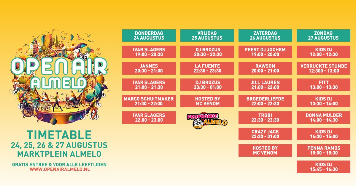 Open Air Almelo en Profronde: alle informatie op een rijtje