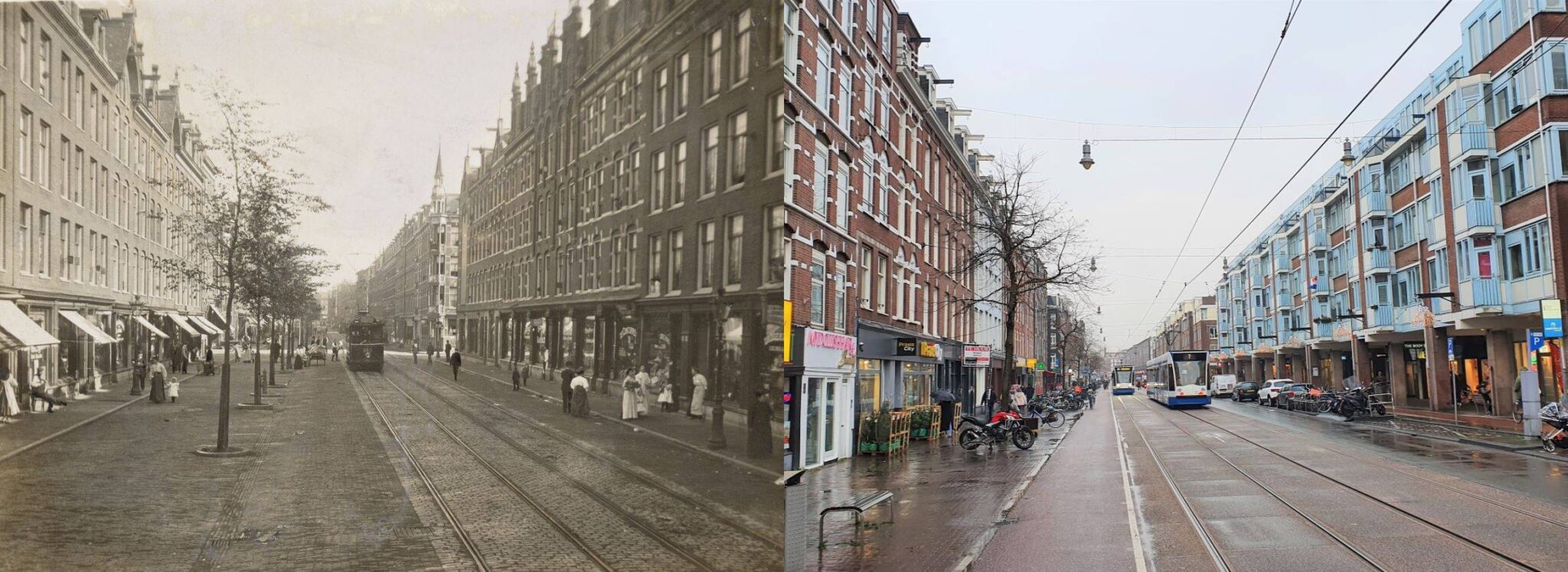 Toen in Amsterdam: Zo zag de Kinkerstraat er vroeger uit en zo nu