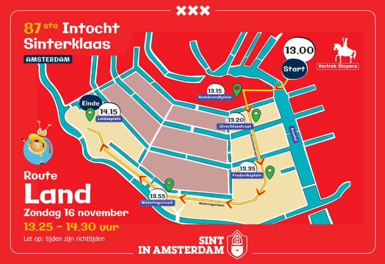 Sinterklaasintocht Amsterdam 2025: aankomst en route - indebuurt Amsterdam