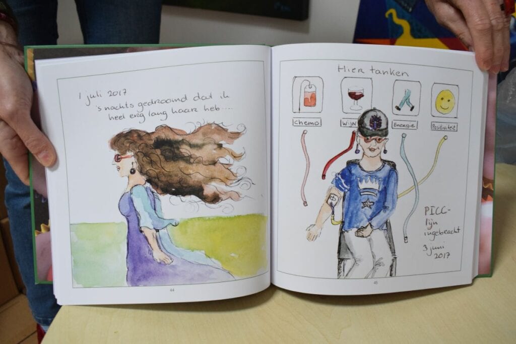 Leontiens tekeningen over haar borstkanker uitgebracht als boek: 'Alles ...