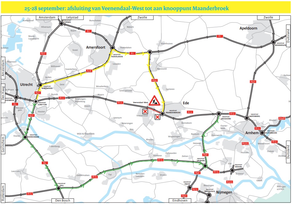 Let op! Vijf weekenden lang werkzaamheden op de A12 - indebuurt Arnhem