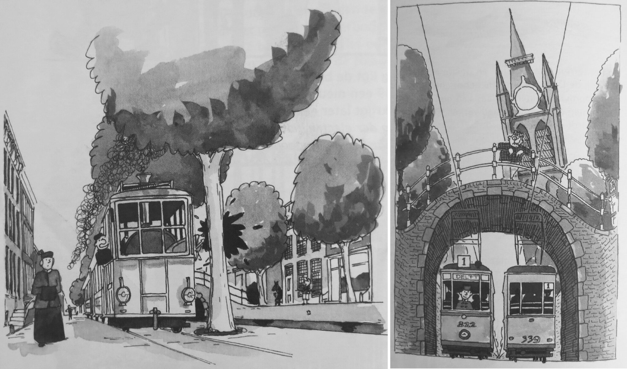 Wil je zien: dit oude boek over Delft staat vol met grappige cartoons ...