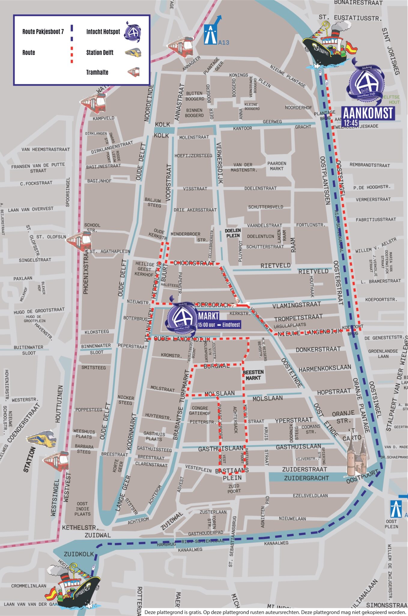Dit is de route van de Sinterklaasintocht 2023 in Delft - indebuurt Delft