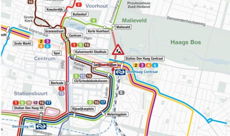Let op! Vier trams rijden door werkzaamheden een andere route ...
