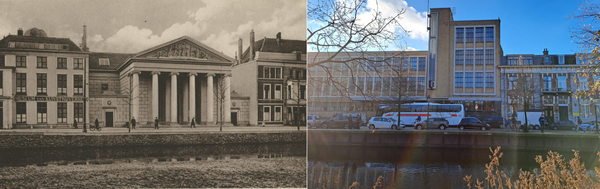 Toen en nu: de Prinsessegracht met de Schouwburg en Academie ...