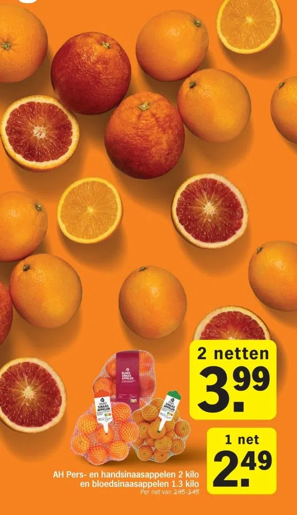 AH Pers- en handsinaasappelen 2 kilo , en bloedsinaasappelen 1.3 kilo ...