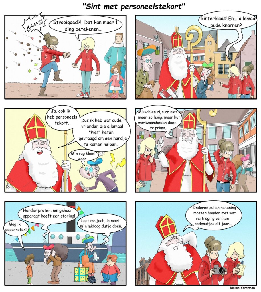 Cartoon! Ook Sinterklaas heeft personeelstekort - indebuurt Dordrecht