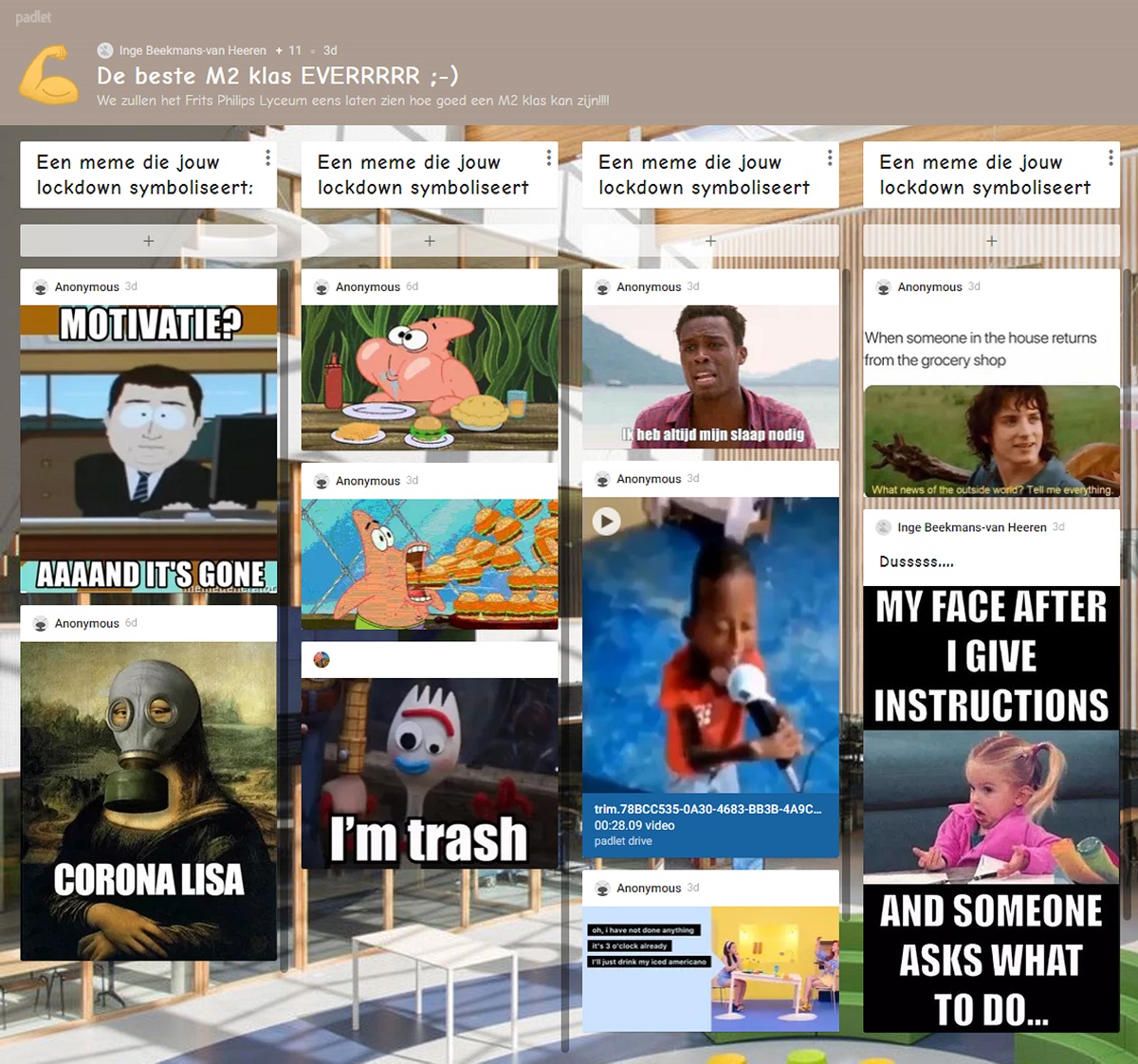 Oproep! Stuur een kaart naar de leerlingen van M2A: 'de rek is eruit'