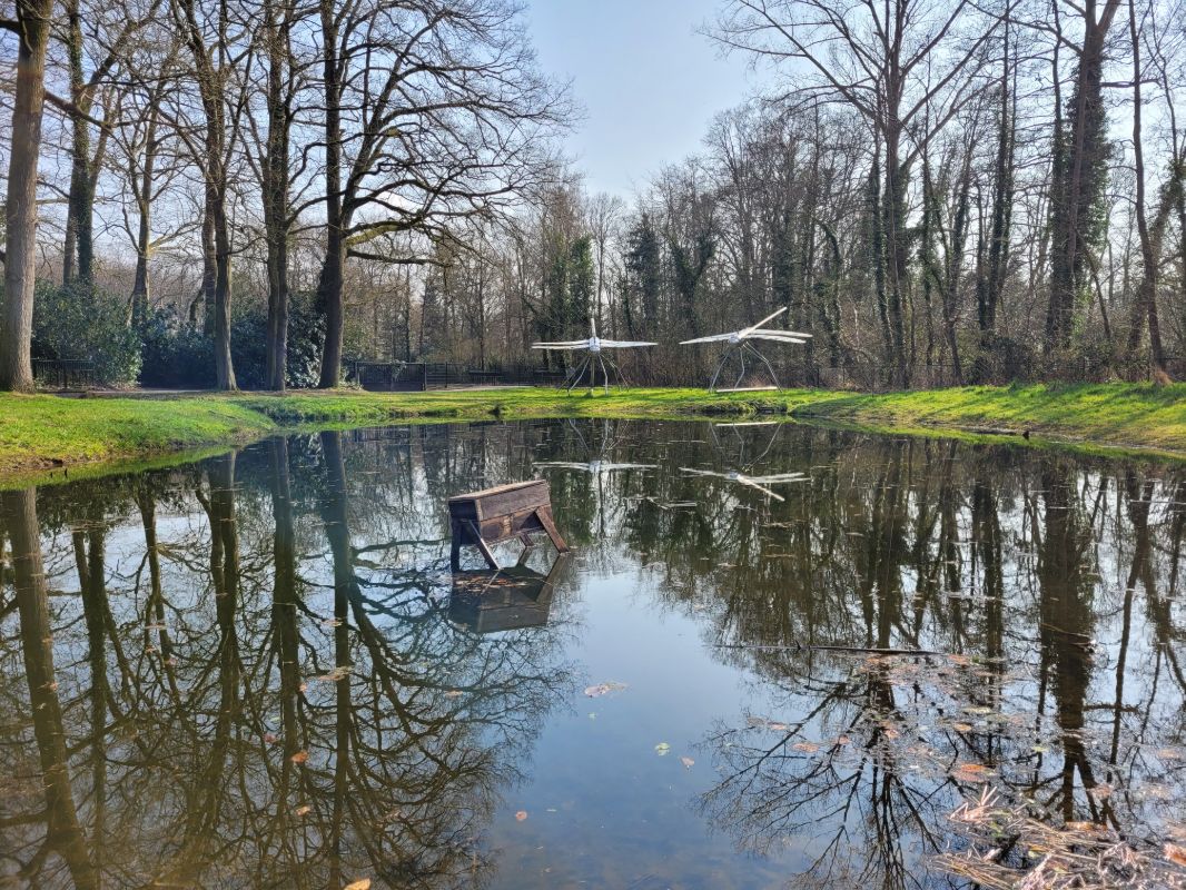 Aha! Dus daarom staan er opeens houten kastjes in de vijvers van het Ledeboerpark - indebuurt ...