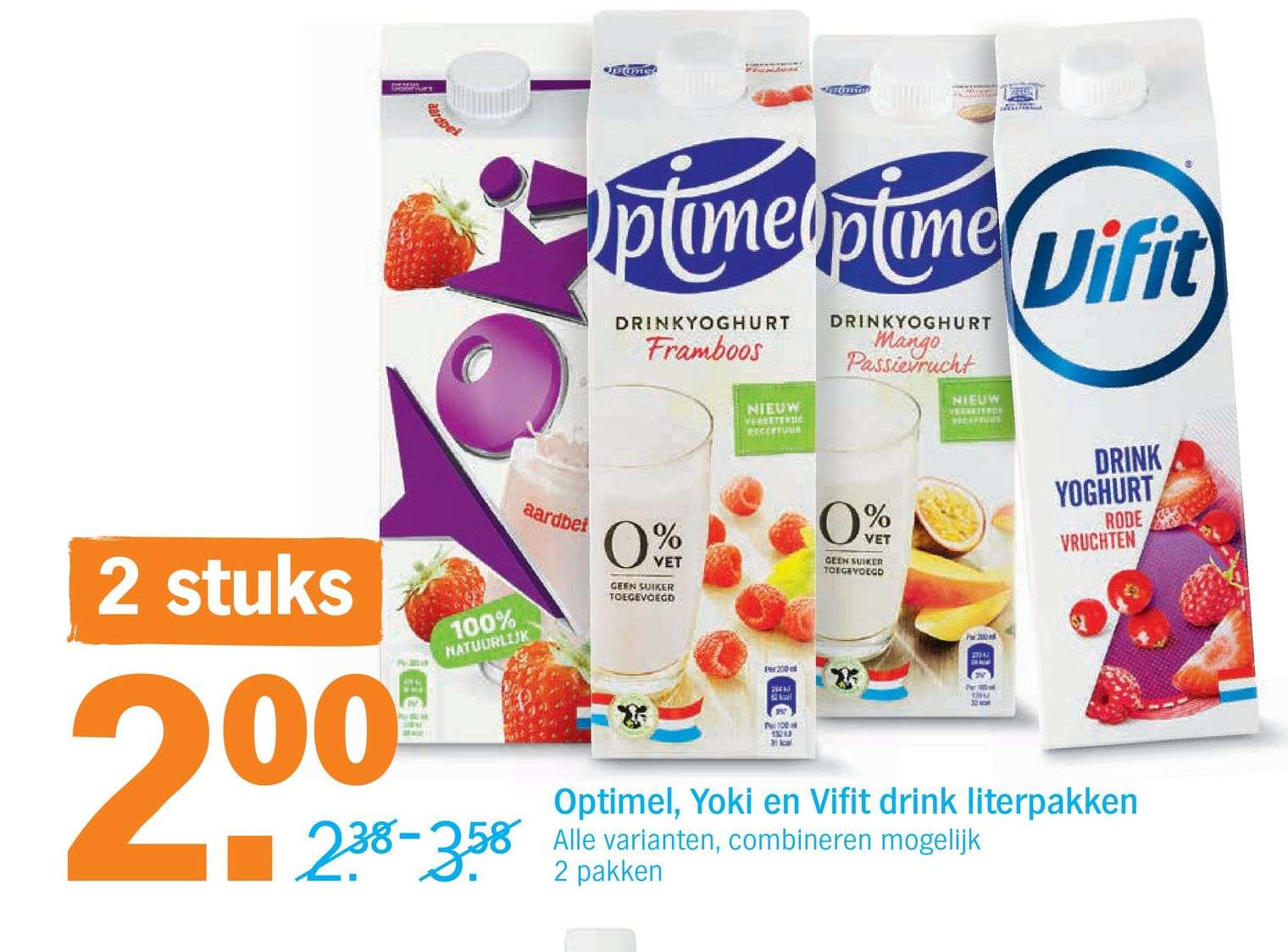 Optimel, Yoki en Vifit drink literpakken - indebuurt Nijmegen