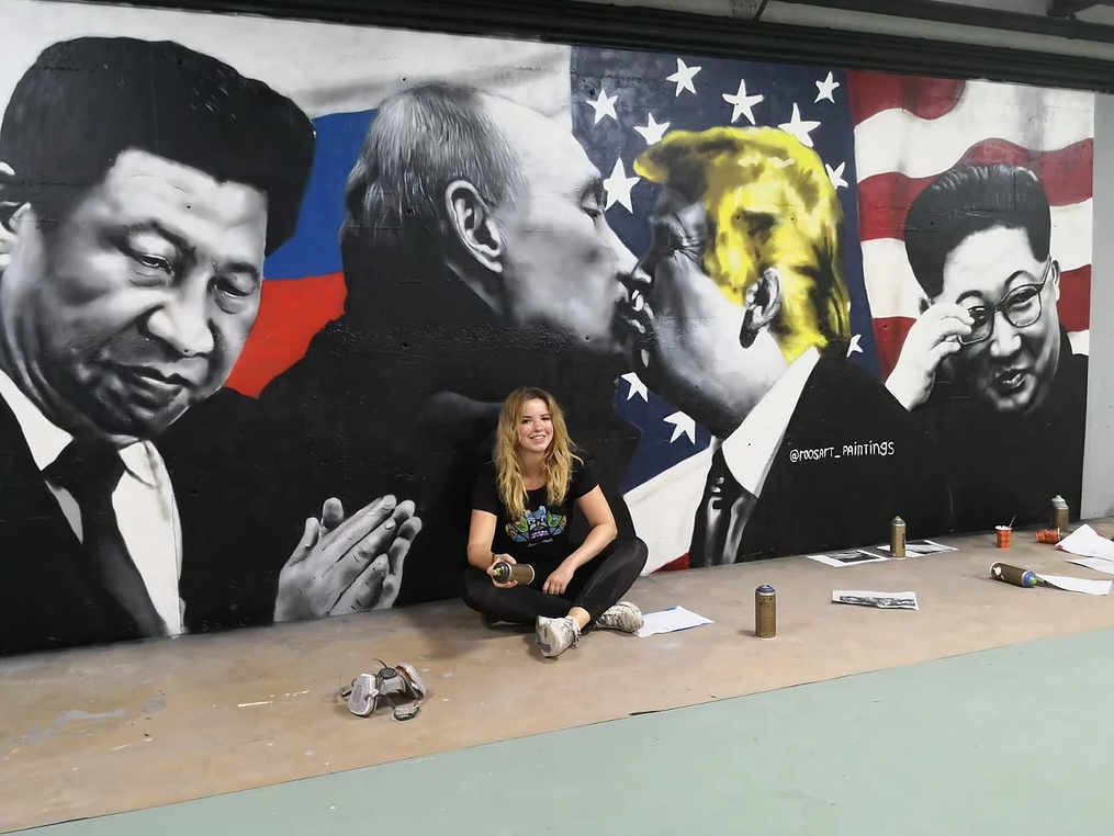 Roos (19) maakt waanzinnig mooie street art: 'Ik heb alles geleerd via ...