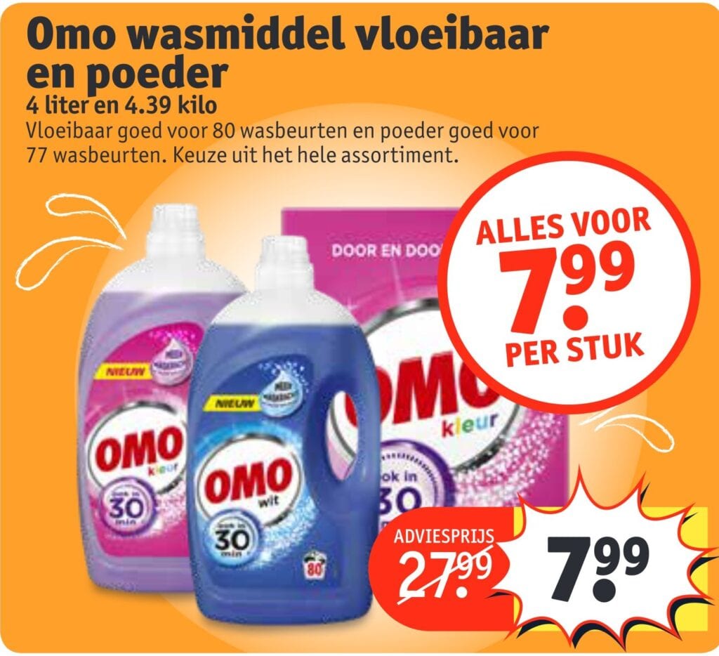Omo wasmiddel vloeibaar en poeder van € 27,99 voor € 7,99 - indebuurt ...