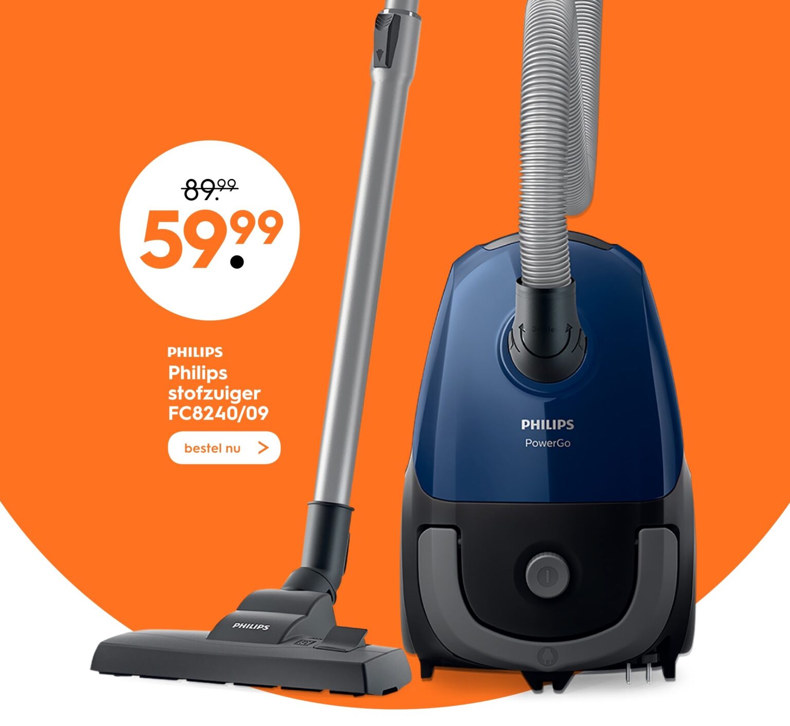 Philips stofzuiger FC8240/09 van € 89,99 voor € 59,99 - indebuurt Nijmegen