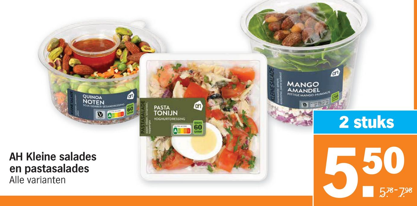 AH Kleine salades en pastasalades van € 5,78 voor € 5,50 - indebuurt ...