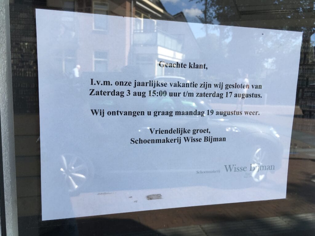 Winkels gesloten door vakantie in Ermelo & Putten - indebuurt Randmeren