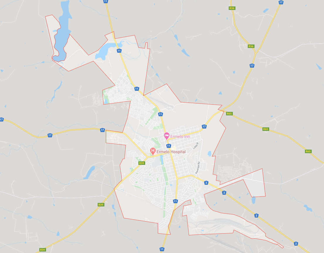 Het dorp Ermelo ligt ook in Zuid-Afrika en zo ziet dat eruit