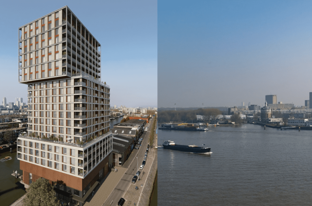 Dit nieuwbouwproject komt op een van de stoerste plekken van Rotterdam ...