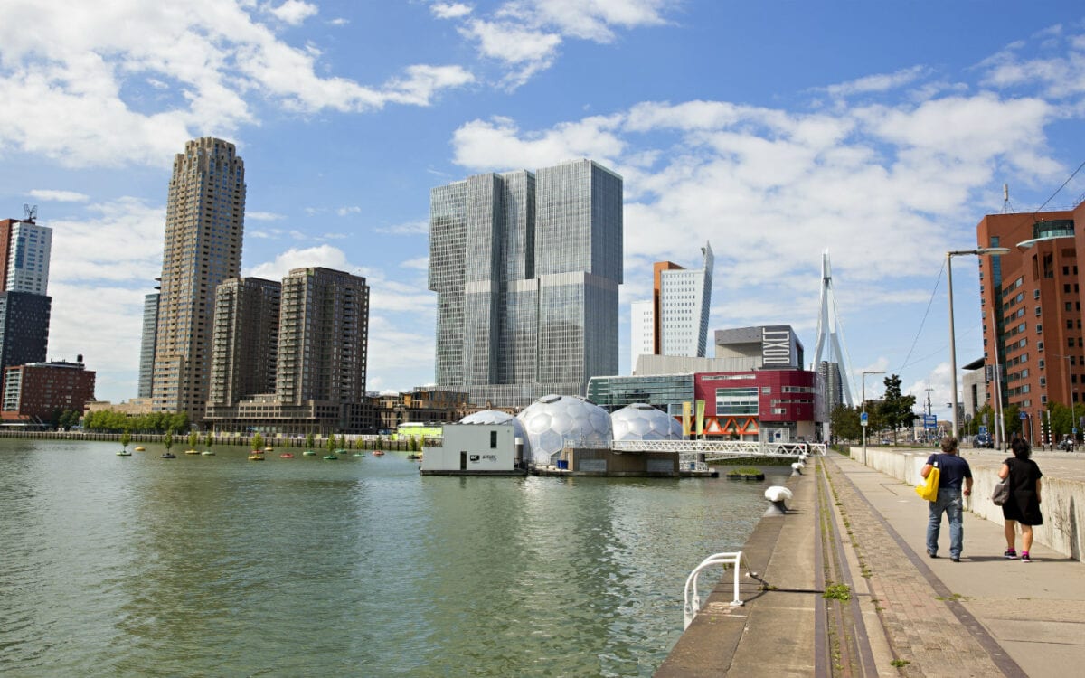 Hoge torens, drijvende parken en een stadsstrand: zo ziet de Rijnhaven ...