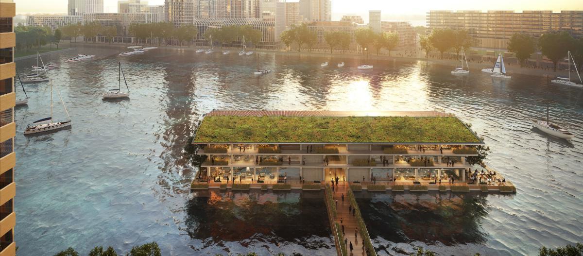 Hoge torens, drijvende parken en een stadsstrand: zo ziet de Rijnhaven ...