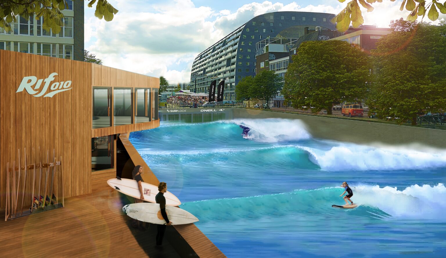 Surfparadijs RiF010 opent in juli 2024 in hartje Rotterdam