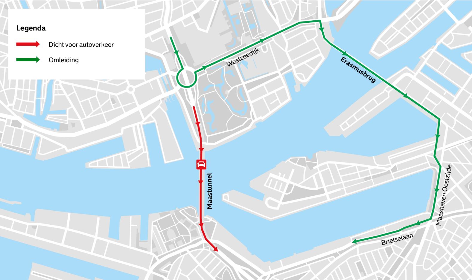 Opgelet! De Maastunnel gaat meer dan 2 weken dicht in januari 2024 ...