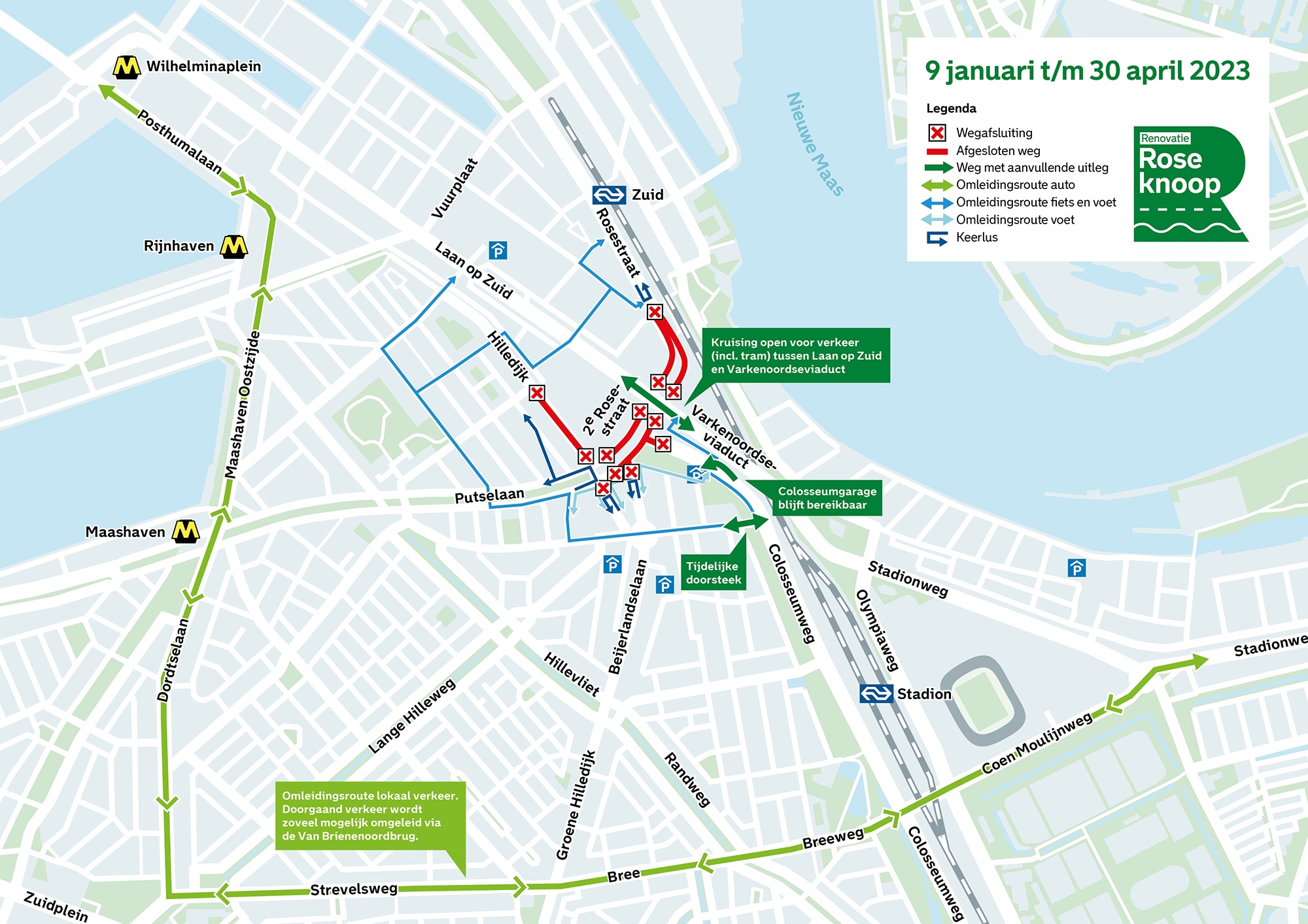 Let op! Rondom deze drukke kruising op Zuid zijn komende anderhalf jaar werkzaamheden