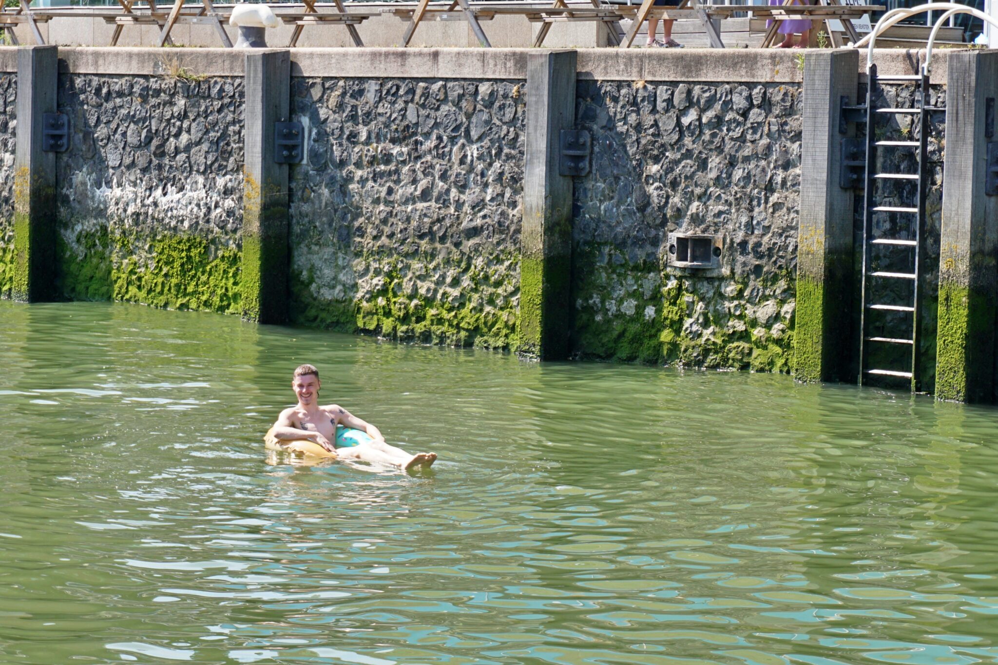 Zonnige beelden! De Rijnhaven is dé zwemspot van deze Rotterdamse zomer