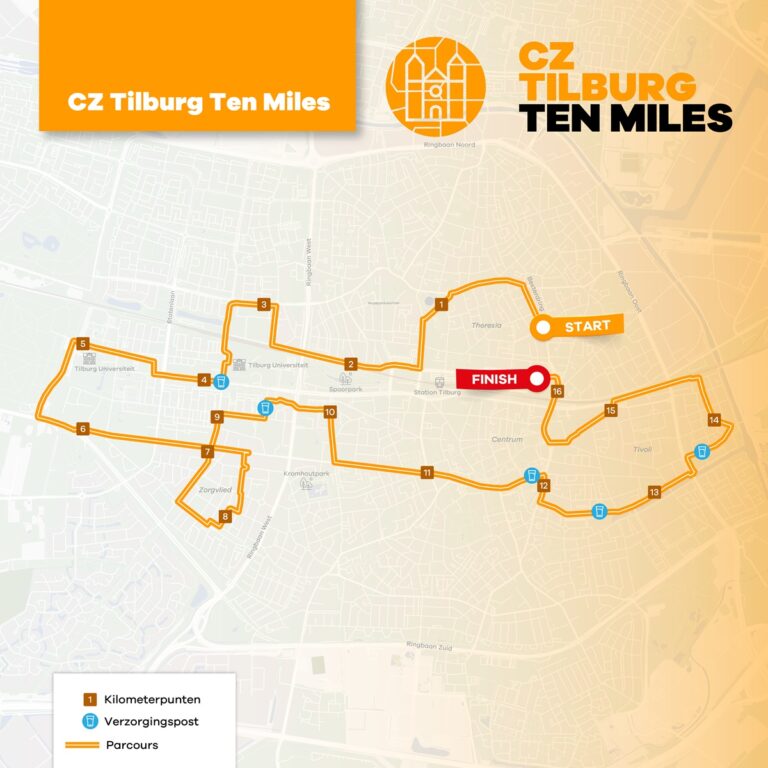 CZ Tilburg Ten Miles 2024: dit is het parcours - indebuurt Tilburg