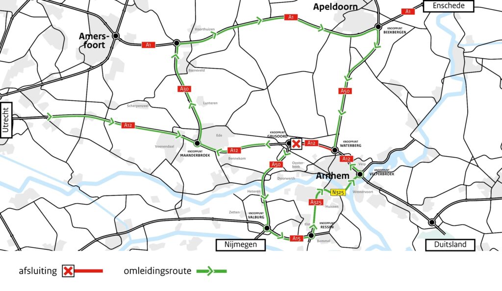 A12 richting Arnhem en Duitse grens gaat dicht: dit moet je weten