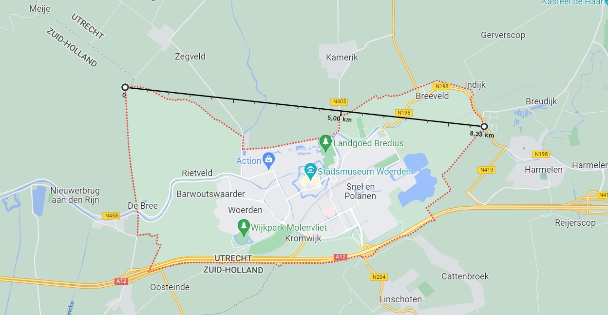 Mysterie opgelost: dit is de langste afstand die je binnen Woerden kan ...