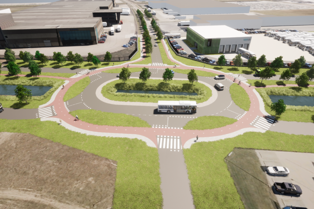 Geen rotonde, maar een ovatonde: hier in Zwolle komt deze nieuwe kruising - indebuurt Zwolle